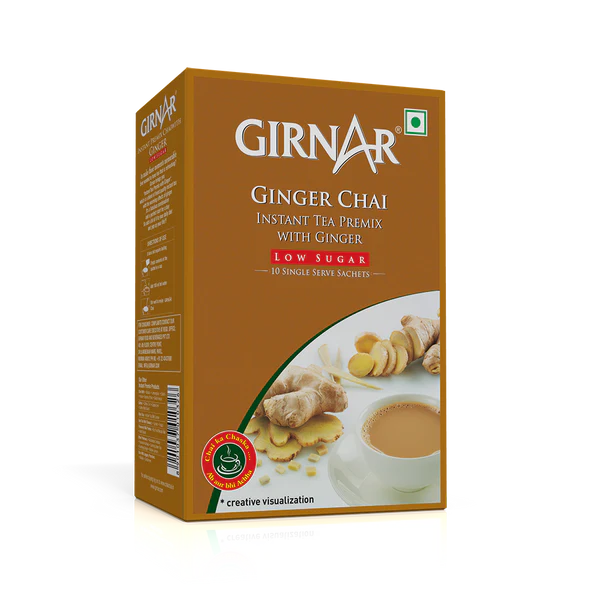 Girnar Instant Tea Premix (REDUCED SUGAR)- Ginger (10 Sachets)– Fresh ...