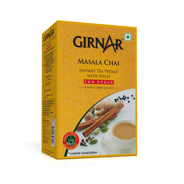 Girnar Instant Tea Premix (REDUCED SUGAR)- Masala (10 Sachets)– Fresh ...