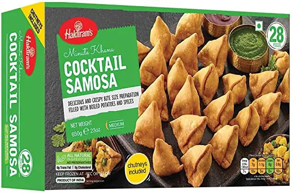 Haldiram Cocktail Samosa (650 GM)-28 PCS– Fresh Central Grocery