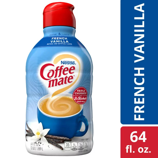 Nestle Coffee mate French Vanilla Liquid Coffee Creamer, 64 fl oz ...