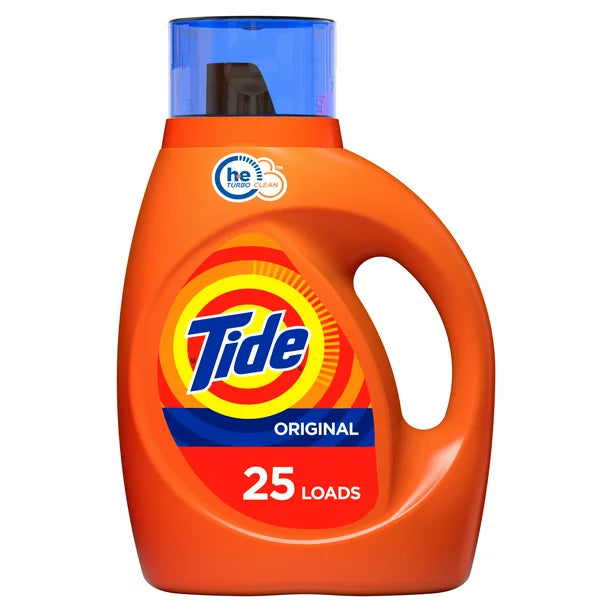 Tide Original HE, 25 Loads Liquid Laundry Detergent, Original, 37 fl o ...
