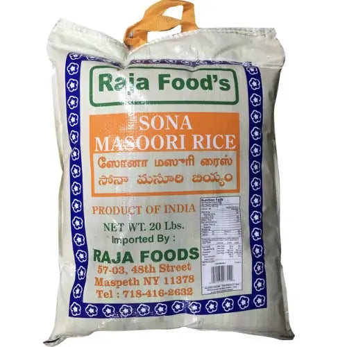 Raja Foods Sona Masoori Rice - 20 LB– Fresh Central Grocery
