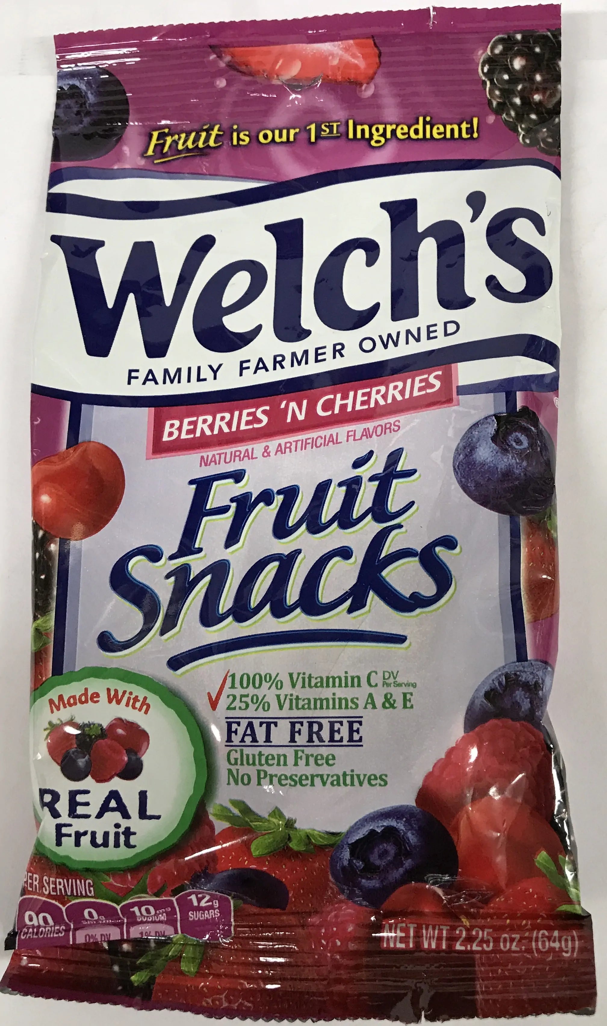 Welch's Fruit Snacks- Berries N Cherries 64gm– Fresh Central Grocery